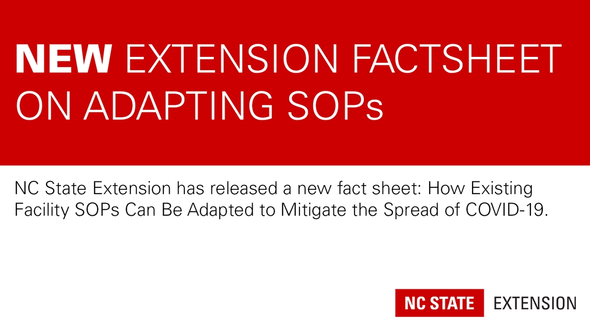 New Fact Sheet: How Existing Facility SOPs Can Be Adapted to Mitigate ...