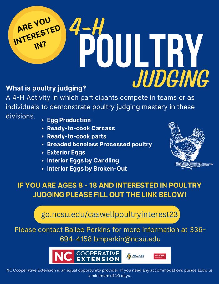 New Caswell Youth Livestock and Poultry Opportunities - Caswell County ...