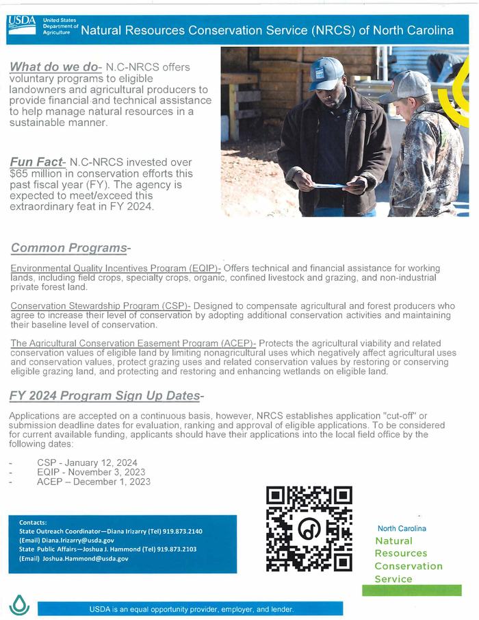 Natural Resources Conservation Service of North Carolina Sign Up Dates ...