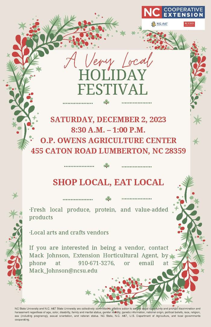 A Very Local Holiday Festival - Robeson County Center | N.C ...