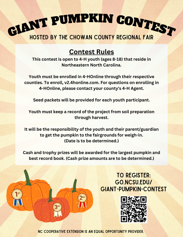 Chowan County Regional Fair Giant Pumpkin Contest - Chowan County Center