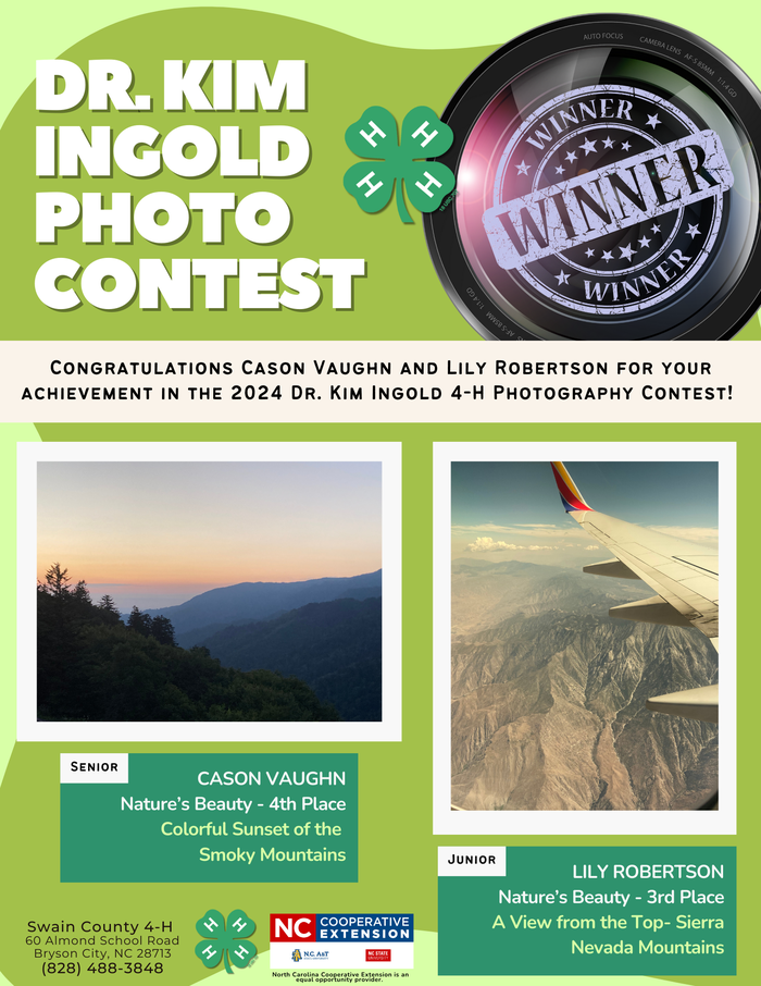 Swain Winners in the 2024 Dr. Kim Ingold NC 4-H Photo Contest - Swain ...