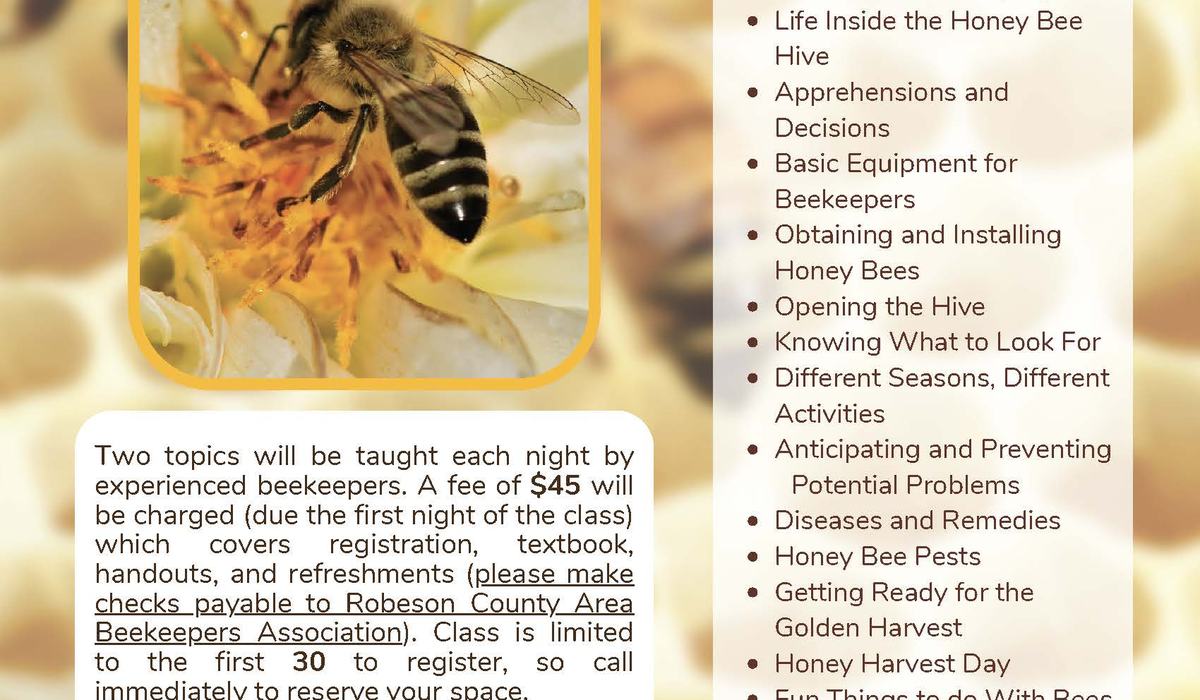 2025 Beginner Beekeeper School - Robeson County Center | N.C ...