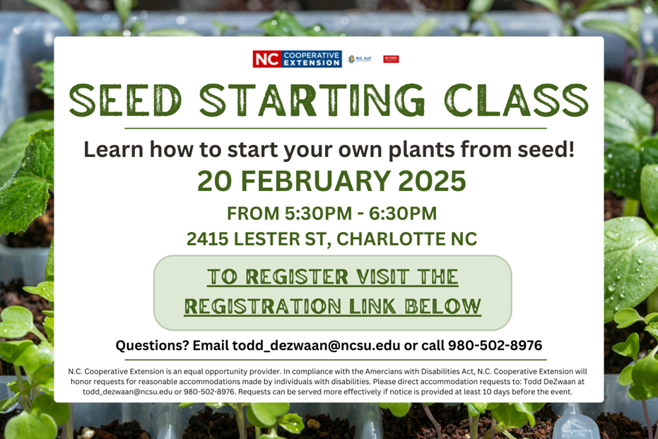 Seed Starting Class at the Mecklenburg County Extension Center ...