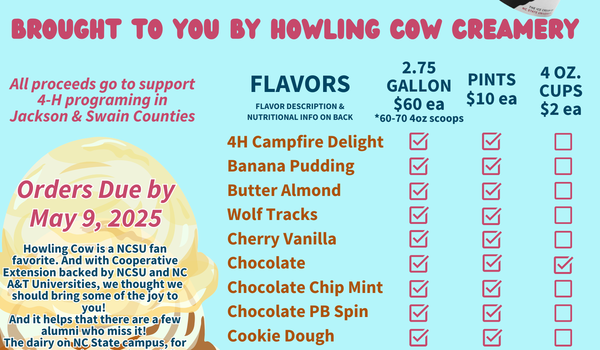 Howling Cow Ice Cream Fundraiser - Jackson County Center | N.C ...