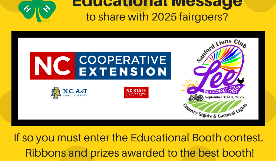 Lee Regional Fair Educational Booths - Lee County Center | N.C ...