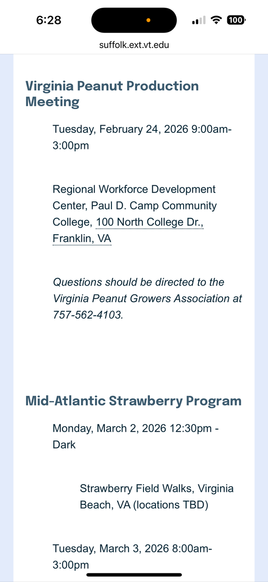 Peanut Production Meetings in 2026 in Virginia and South Carolina ...